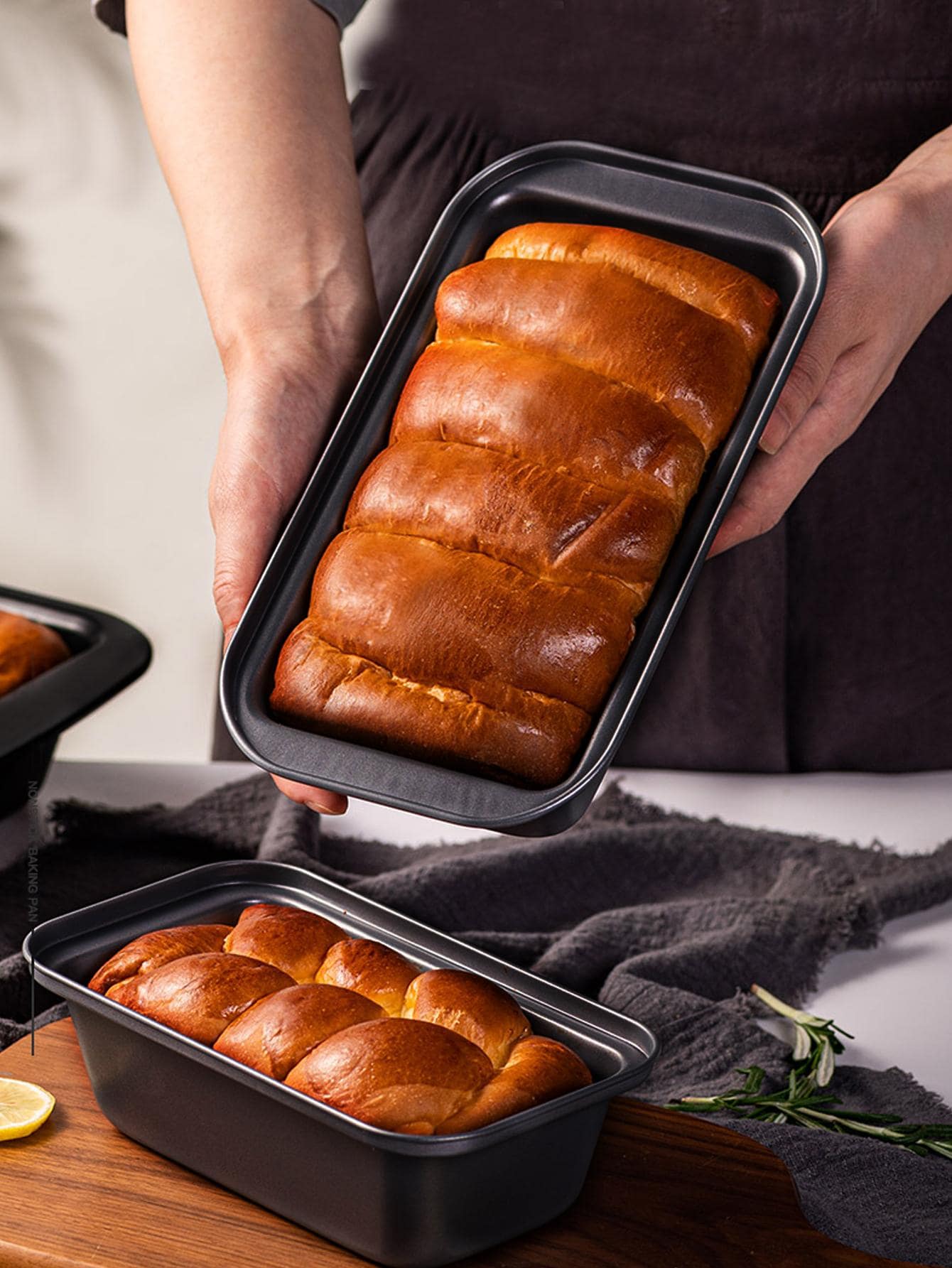 1pc Carbon Steel Bread Pan Nonstick Loaf Pan with Easy Grips Handles ...