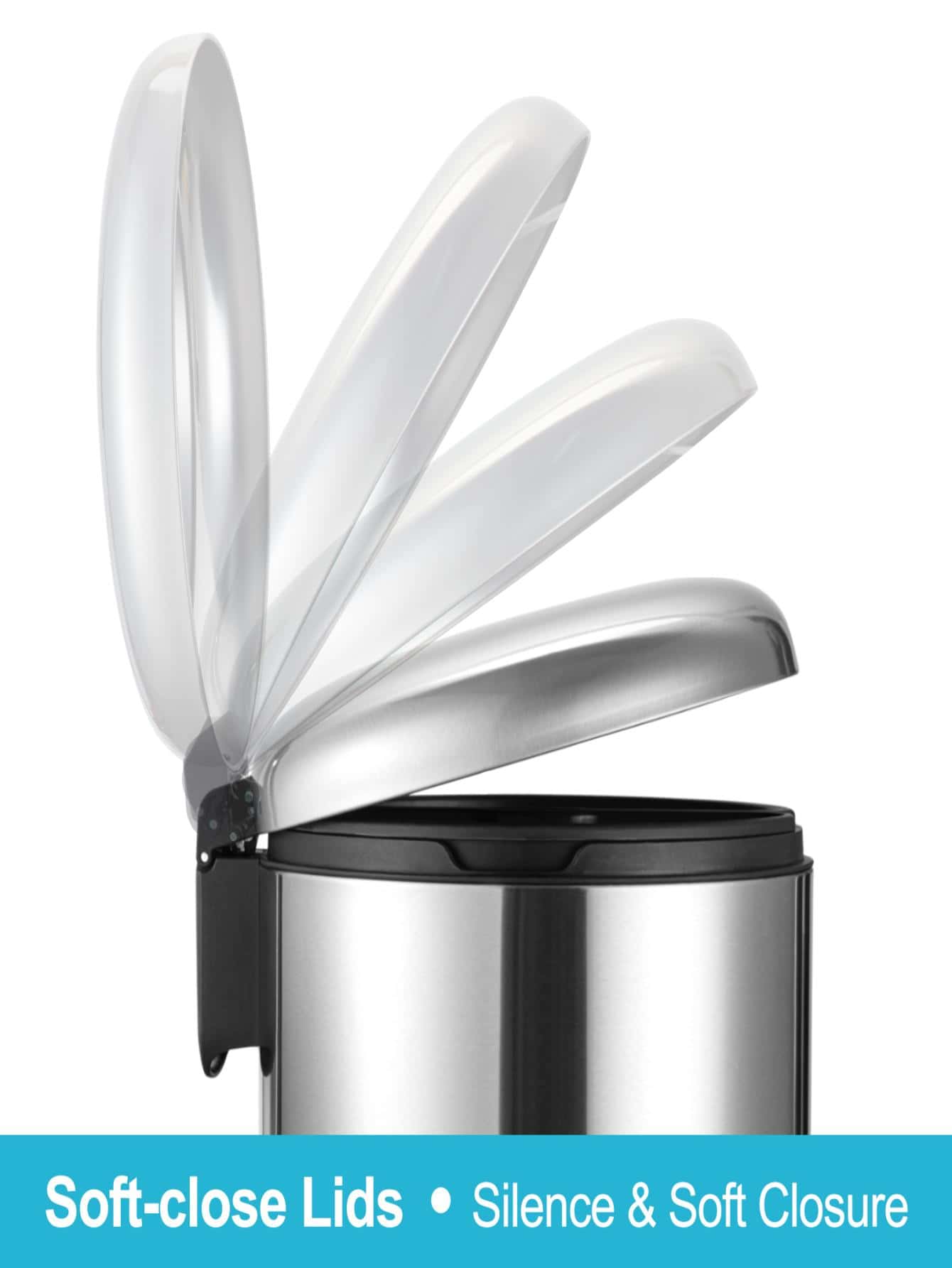 Dual Garbage Can, 8 Gallon 30 Liter Kitchen Stainless Steel Double ...