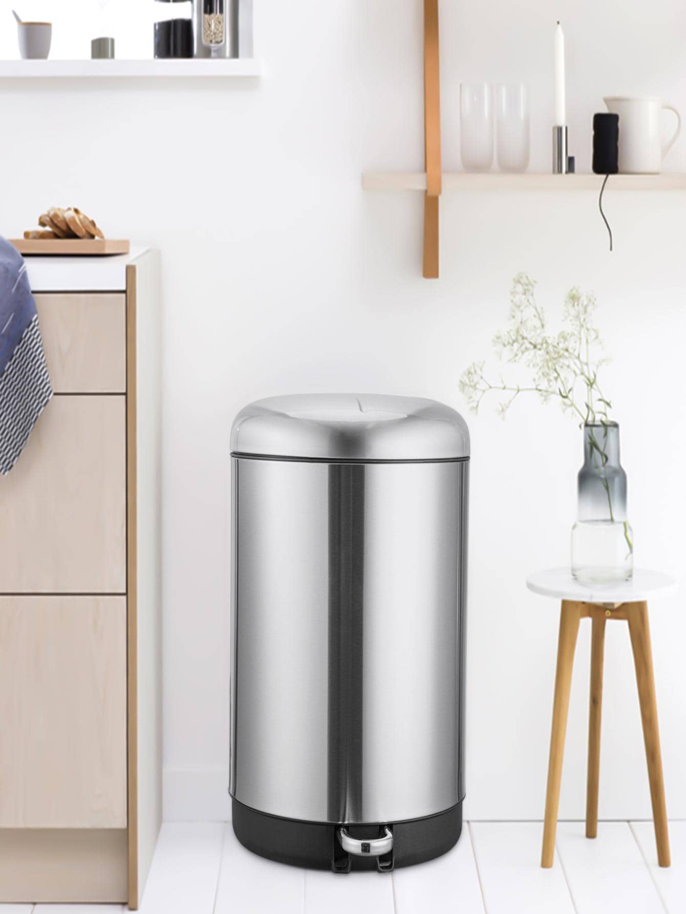 Dual Garbage Can, 8 Gallon 30 Liter Kitchen Stainless Steel Double ...