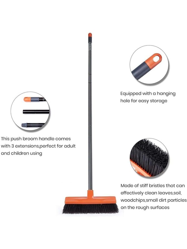 TreeLen Small Multi-Surface Push Broom for Outdoor,Indoor Sweeping - 50 ...