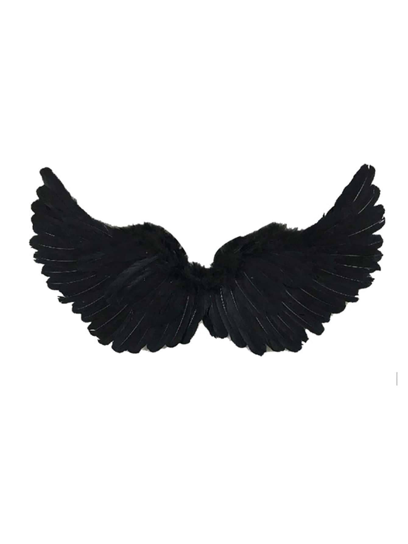 Black Feathered Swallowtail Angel Wings Costume Prop For Masquerade ...