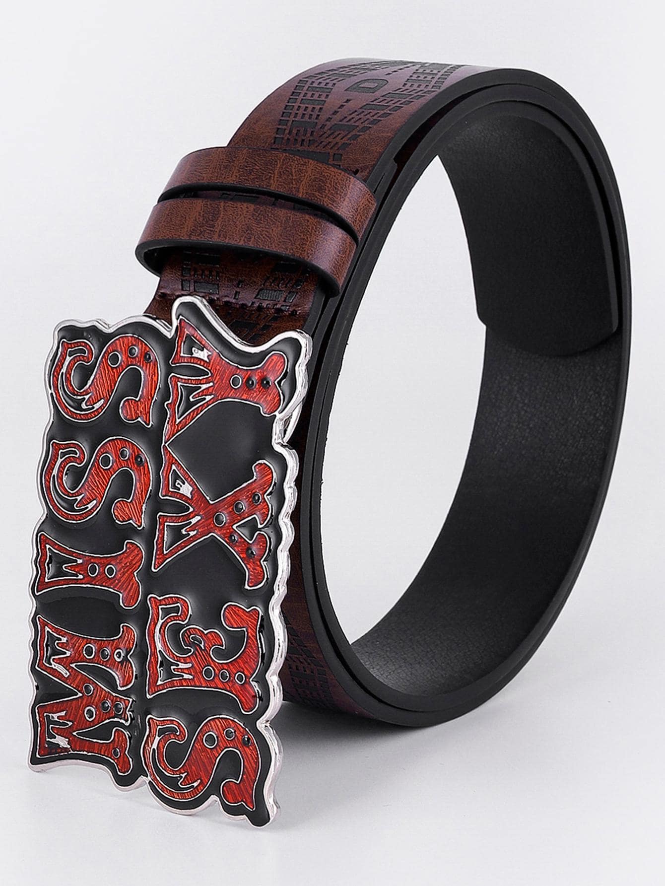 Street Geometric Pattern Square Buckle Belt Halloween | SHEIN USA