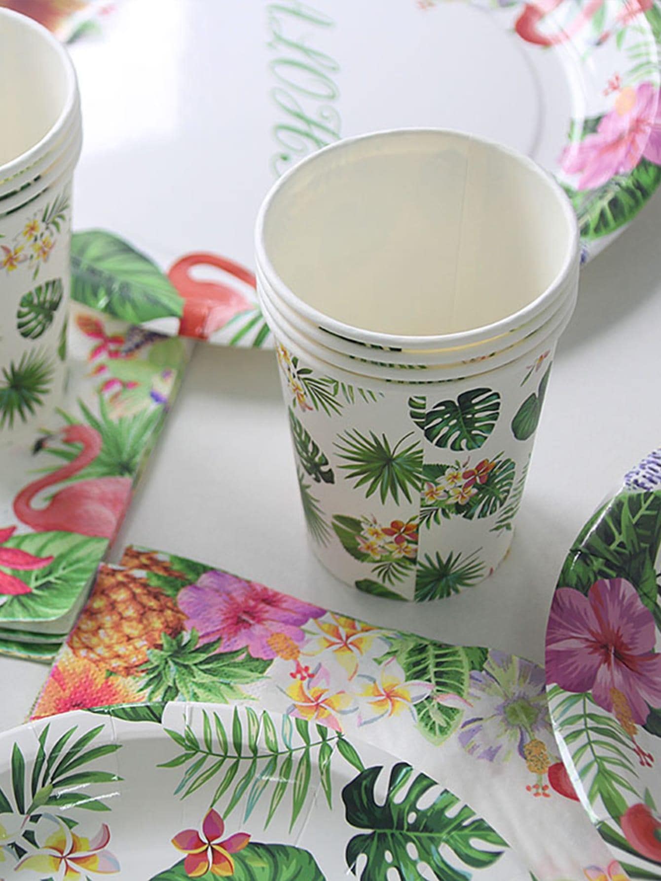 8pcs Tropical Print Disposable Cup | SHEIN USA