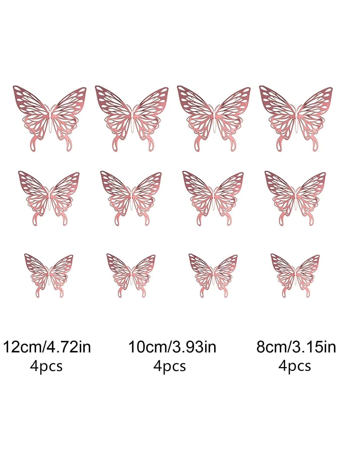 12pcs Paper Butterfly Sticker, Minimalist 3D Hollow Out Butterfly ...