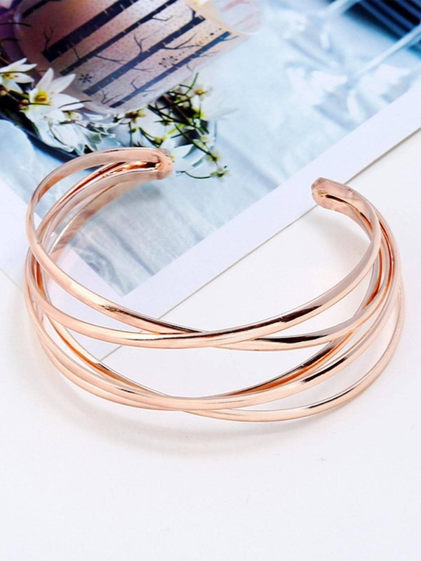 Layered Cuff Bangle | SHEIN USA