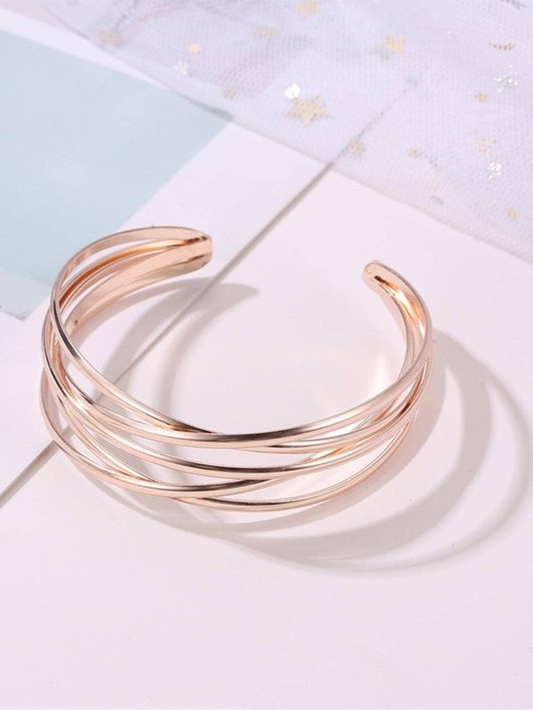 Layered Cuff Bangle | SHEIN USA