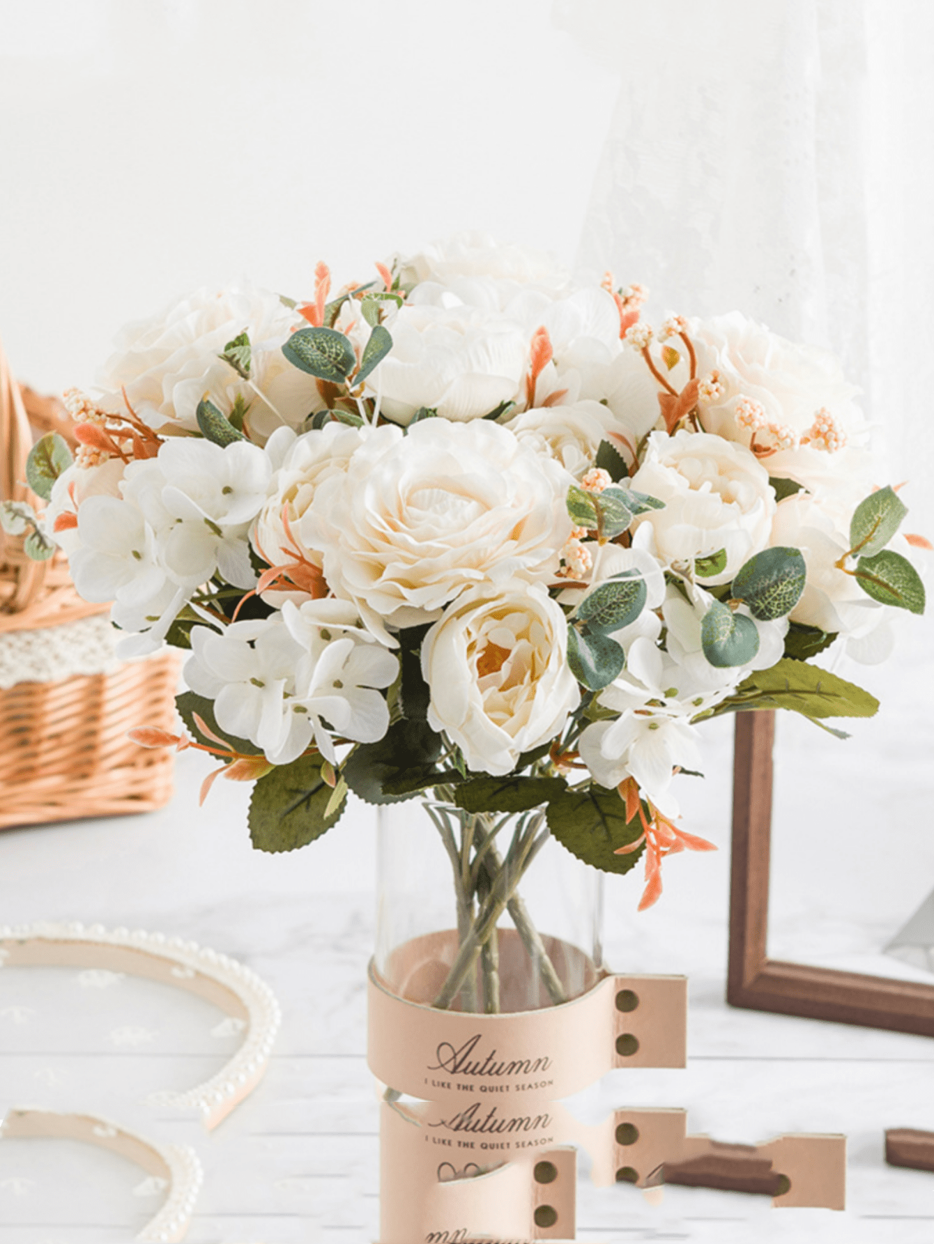 1Bundle Artificial Rose Wedding Bouquets For Bride Bridesmaid ...