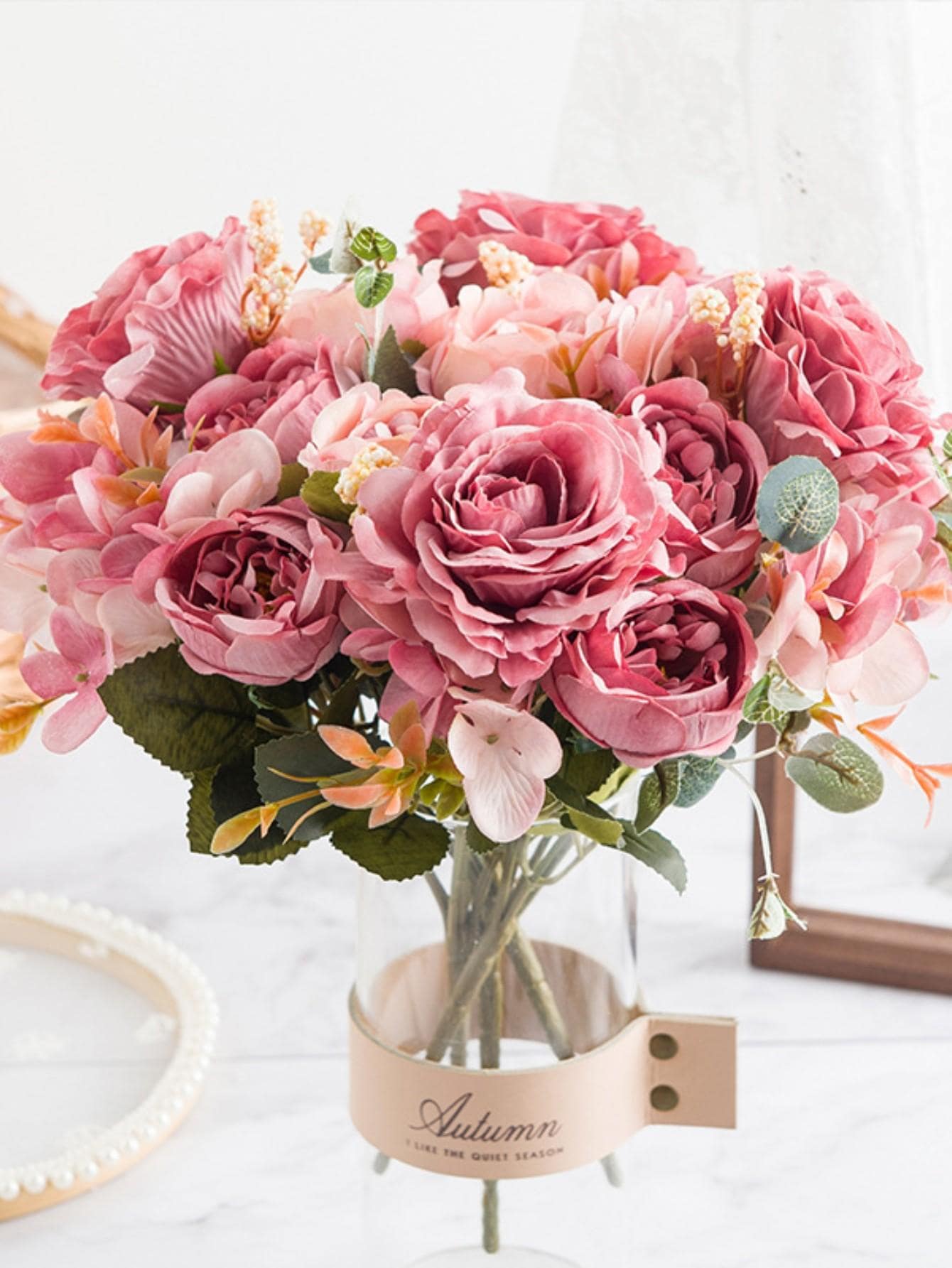 1Bundle Artificial Rose Wedding Bouquets For Bride Bridesmaid ...