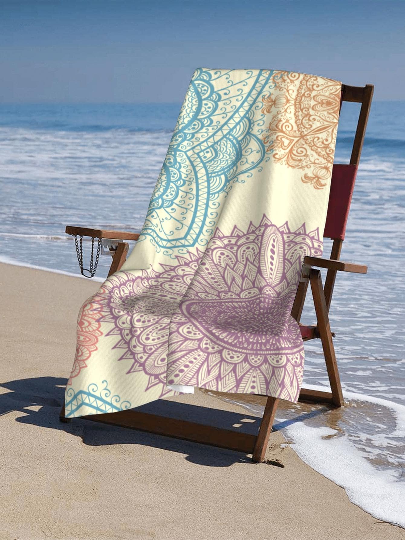 1pc Mandala Pattern Beach Towel, Modern Microfiber Bath Towel, For ...