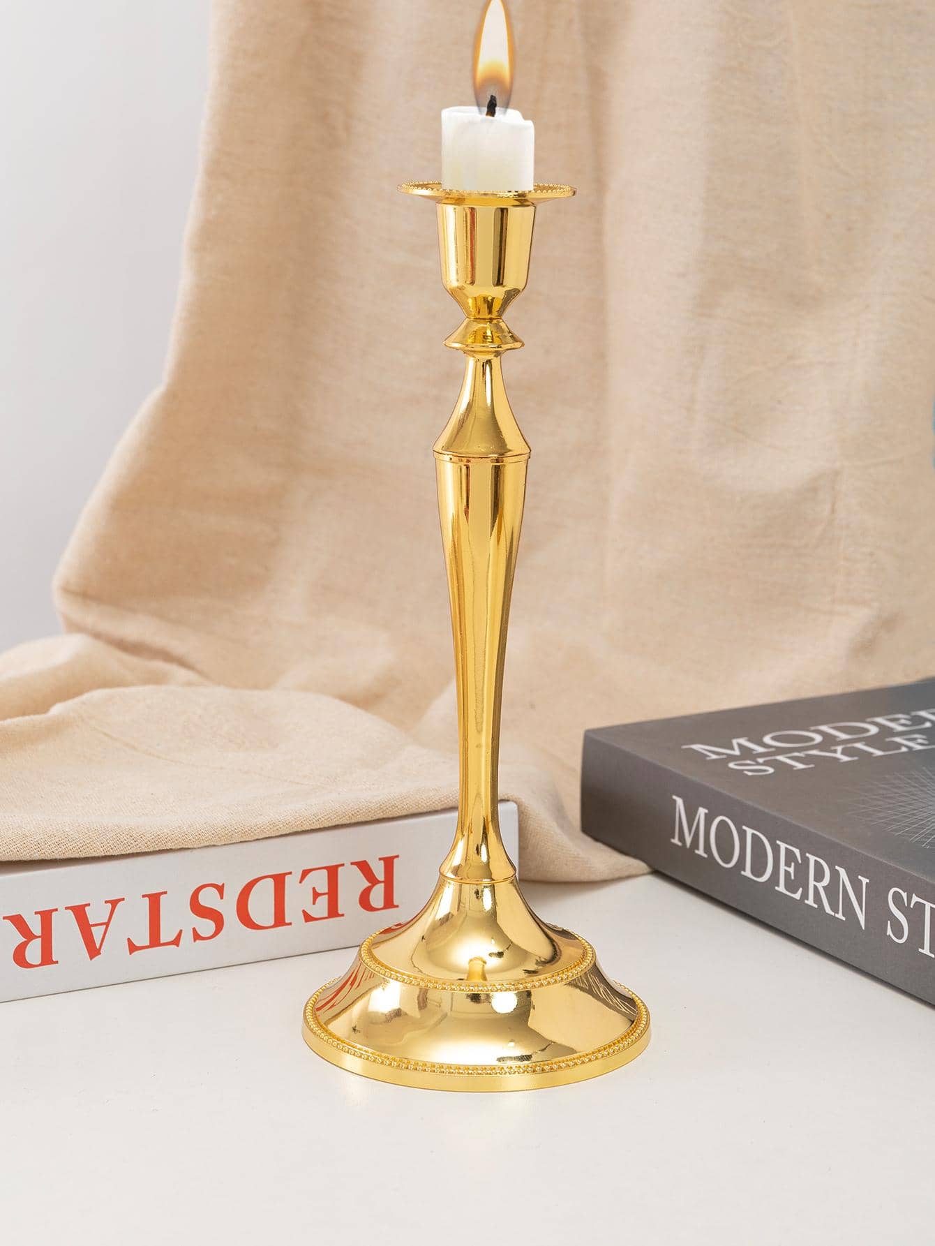 European-Style Alloy Candlestick Candlelight Dinner Candle Holder ...