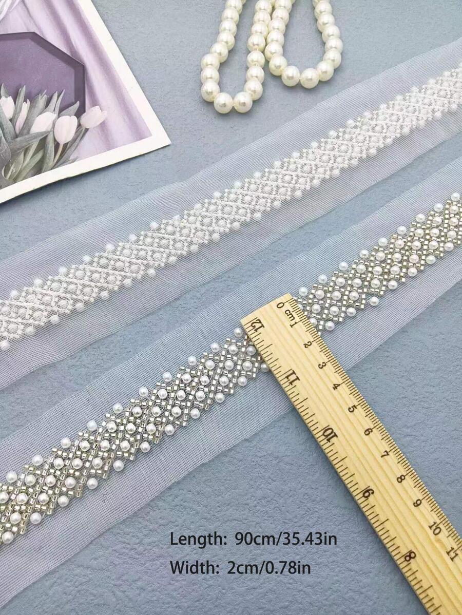 1pc Faux Pearl Decor DIY Webbing Lace | SHEIN USA