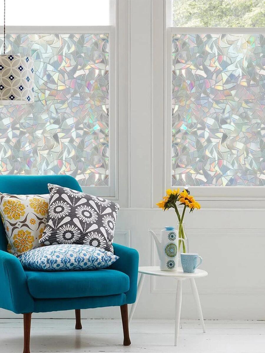 1roll Laser Design Decorative Film, PVC Window Privacy Sticker For ...