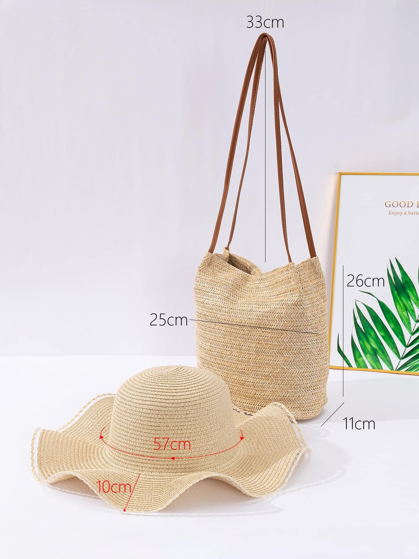2pcs Women's Fashionable And Versatile Straw Woven Tote Bag And Beach ...