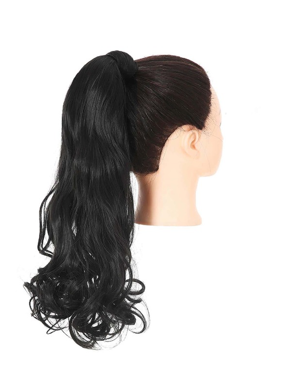 Postiche ondulé noir long clip humain cheveux clip | Mode en ligne ...