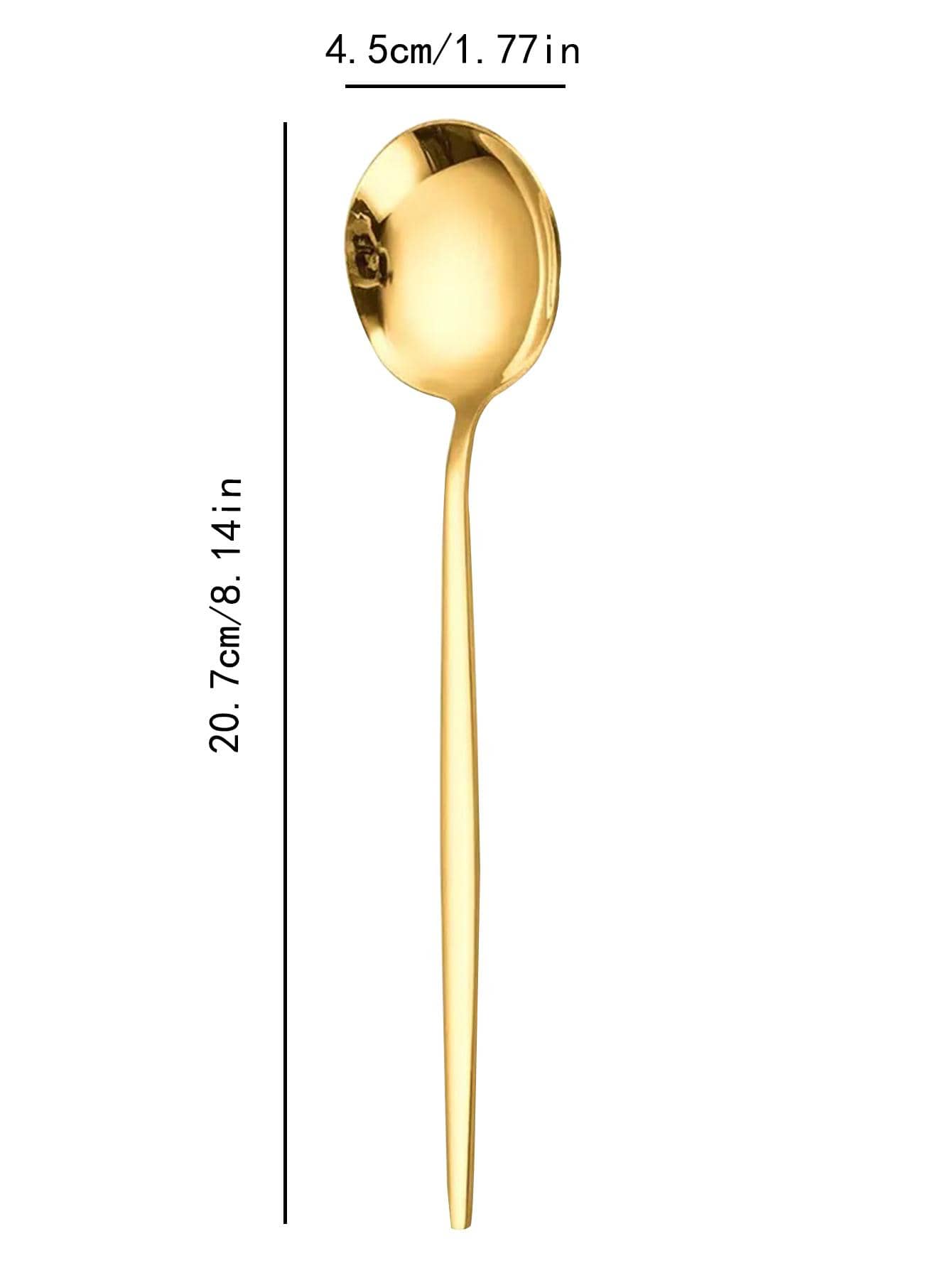 4 peças Colher de Aço Inoxidável, Colher Minimalista Dourada, Para ...