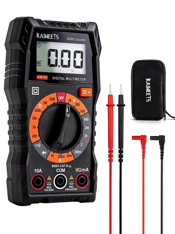 KAIWEETS Digital Multimeter with Case, DC AC Voltmeter, Ohm Volt Amp ...