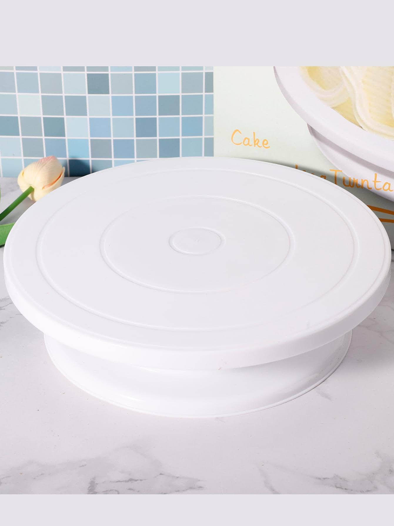 1pc Plastic Cake Pan, Daily White Cake Turntable For Kitchen | SHEIN USA