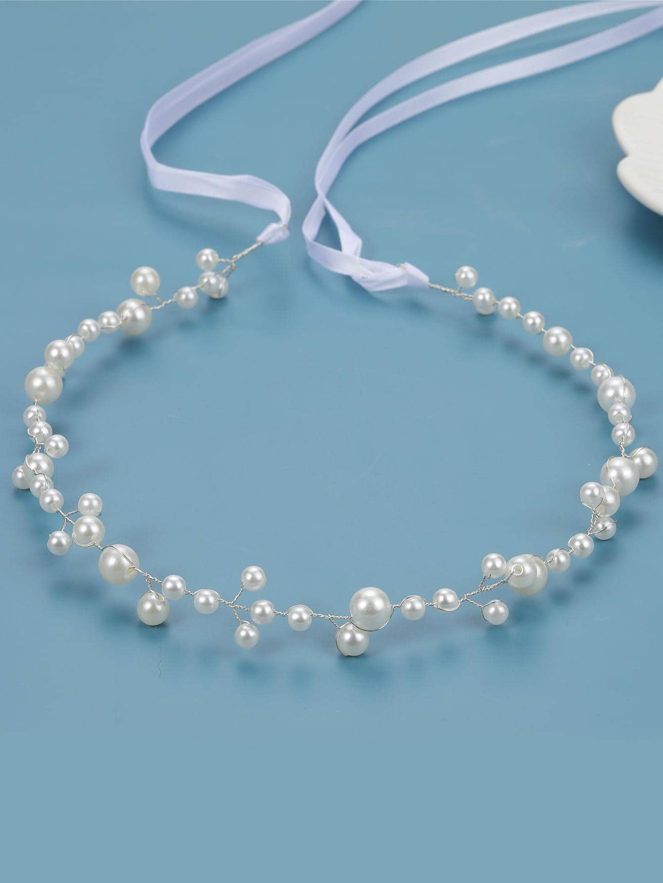 Faux Pearl Decor Bridal Hair Band Elegant Shein Uk