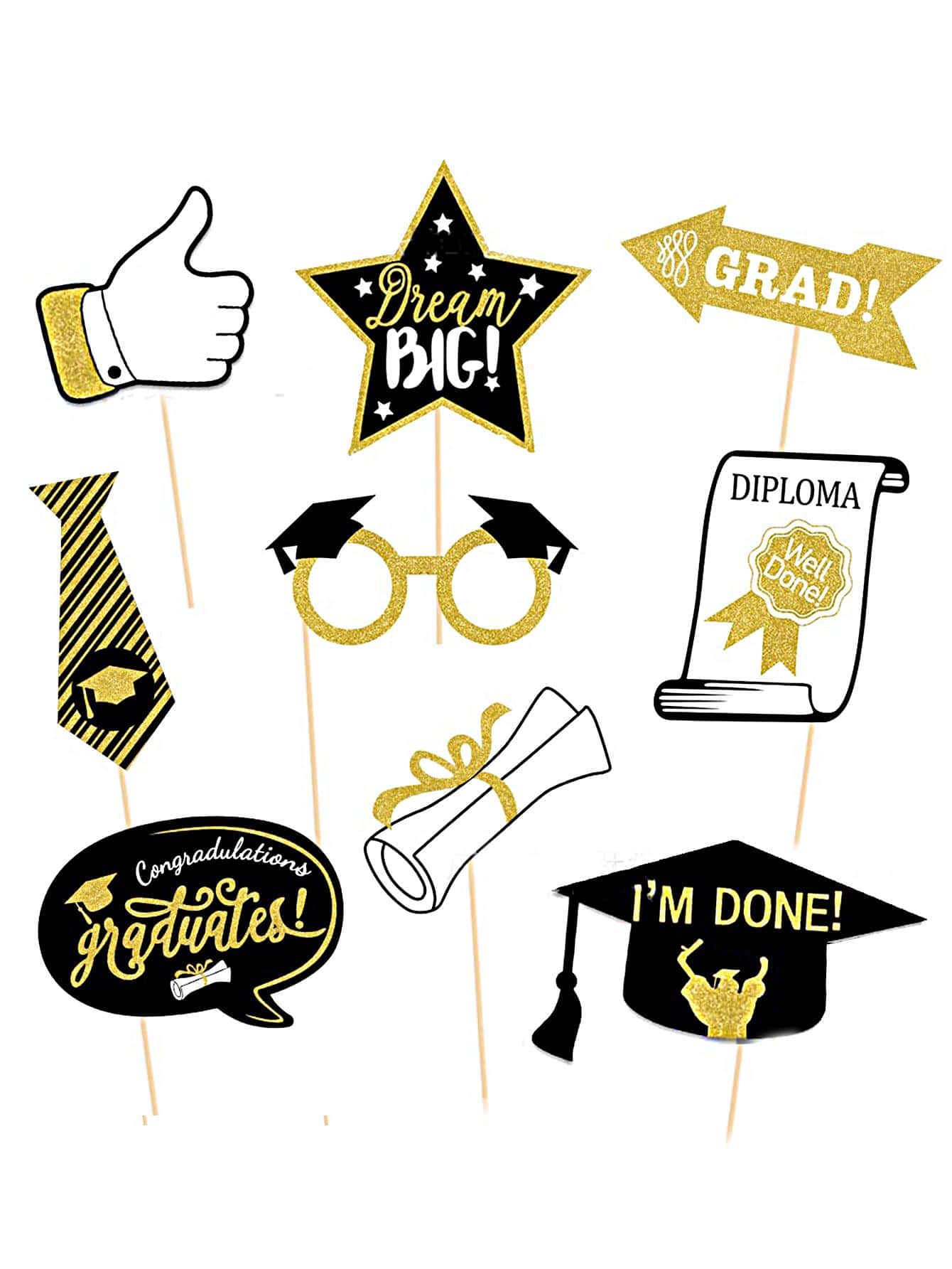 25pcs Graduation Party Photobooth Prop, Modern Glasses & Letter Design ...