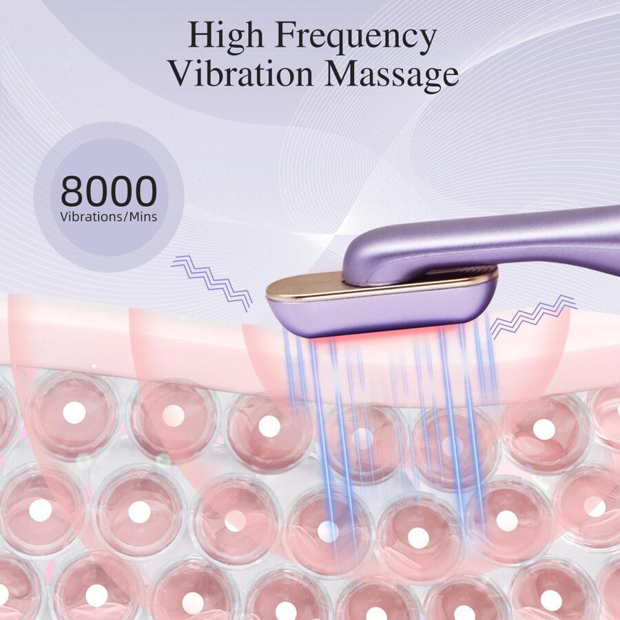 4-in-1 Facial Wand, Red Light Therapy Facial Wand Face Massager Eye ...