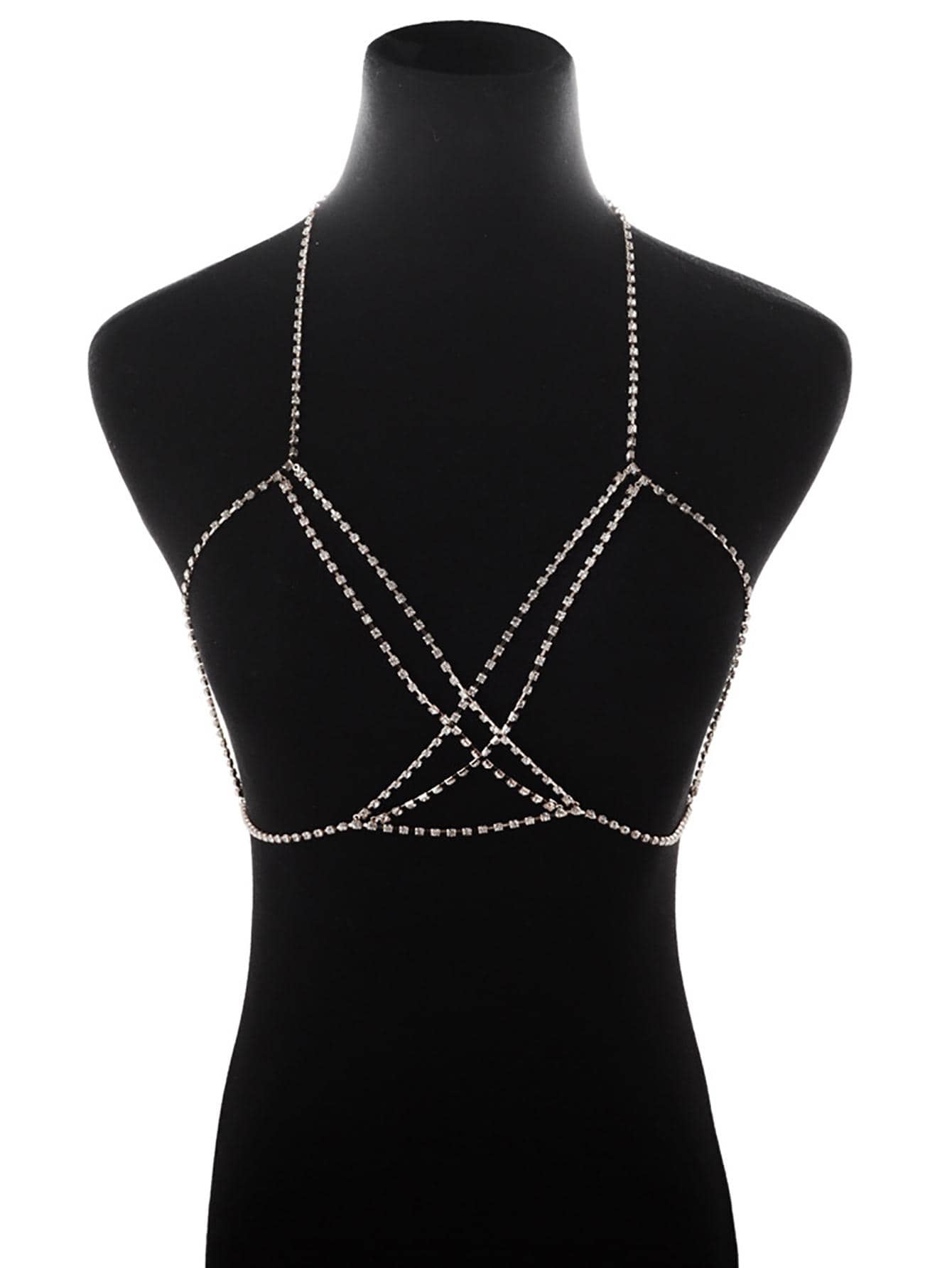 1pc Beach Criss Cross Shaped Rhinestone Body Chain For Women | SHEIN USA