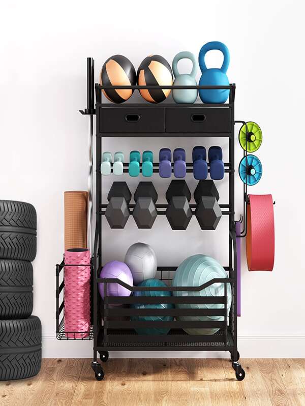Dumbbell Rack, Weight Rack for Dumbbells, Home Gym Storage, All in One ...