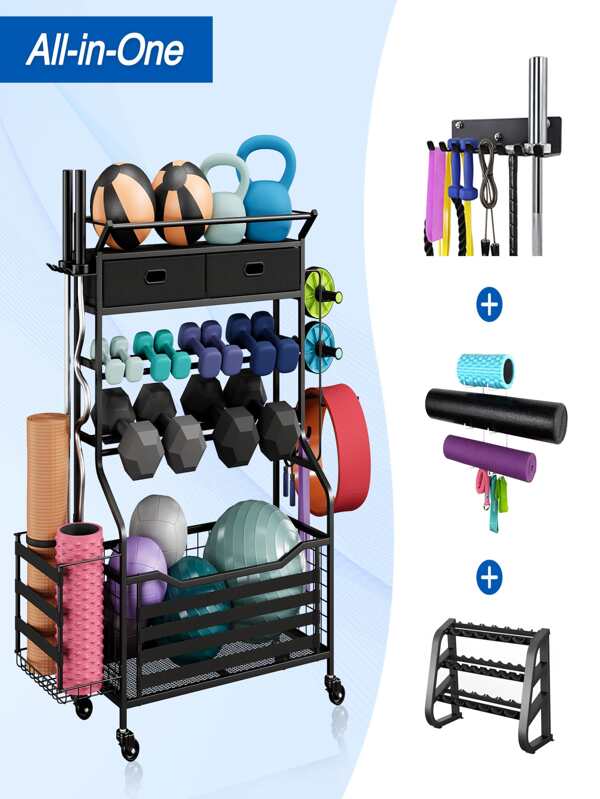 Dumbbell Rack, Weight Rack for Dumbbells, Home Gym Storage, All in One ...