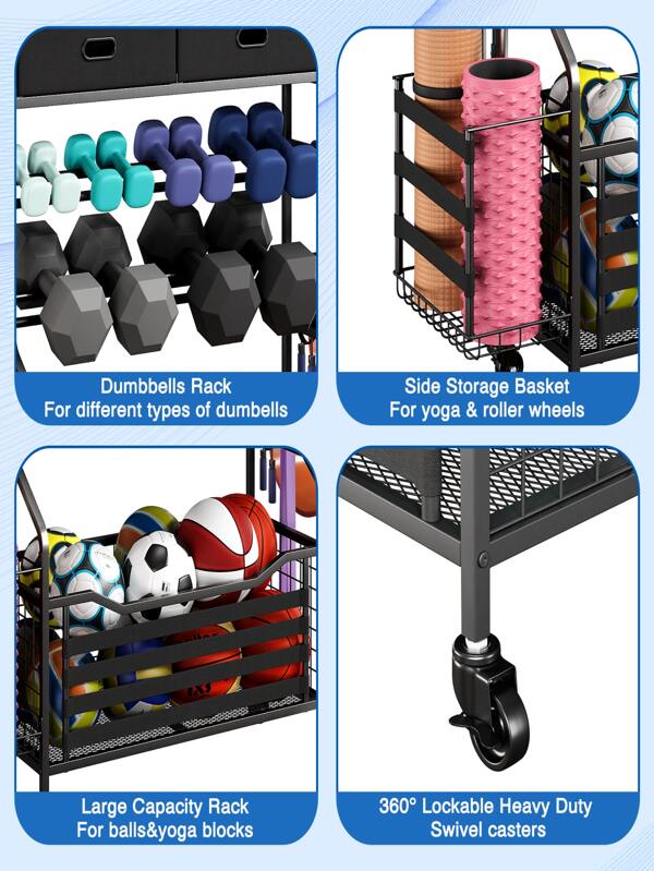 Dumbbell Rack, Weight Rack for Dumbbells, Home Gym Storage, All in One ...