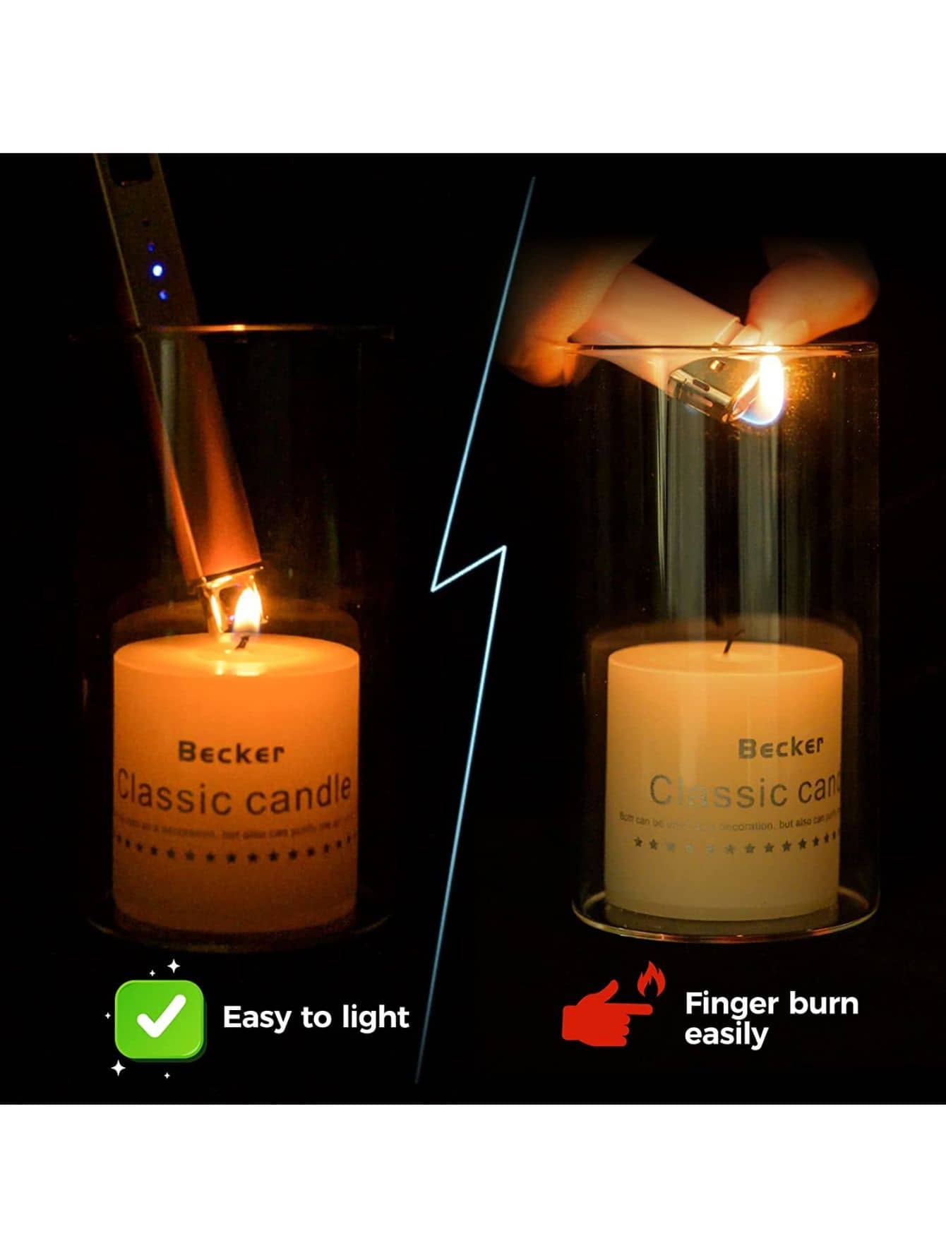 Lighter Candle Lighter, Electric Lighter USB Rechargeable Lighters Have ...