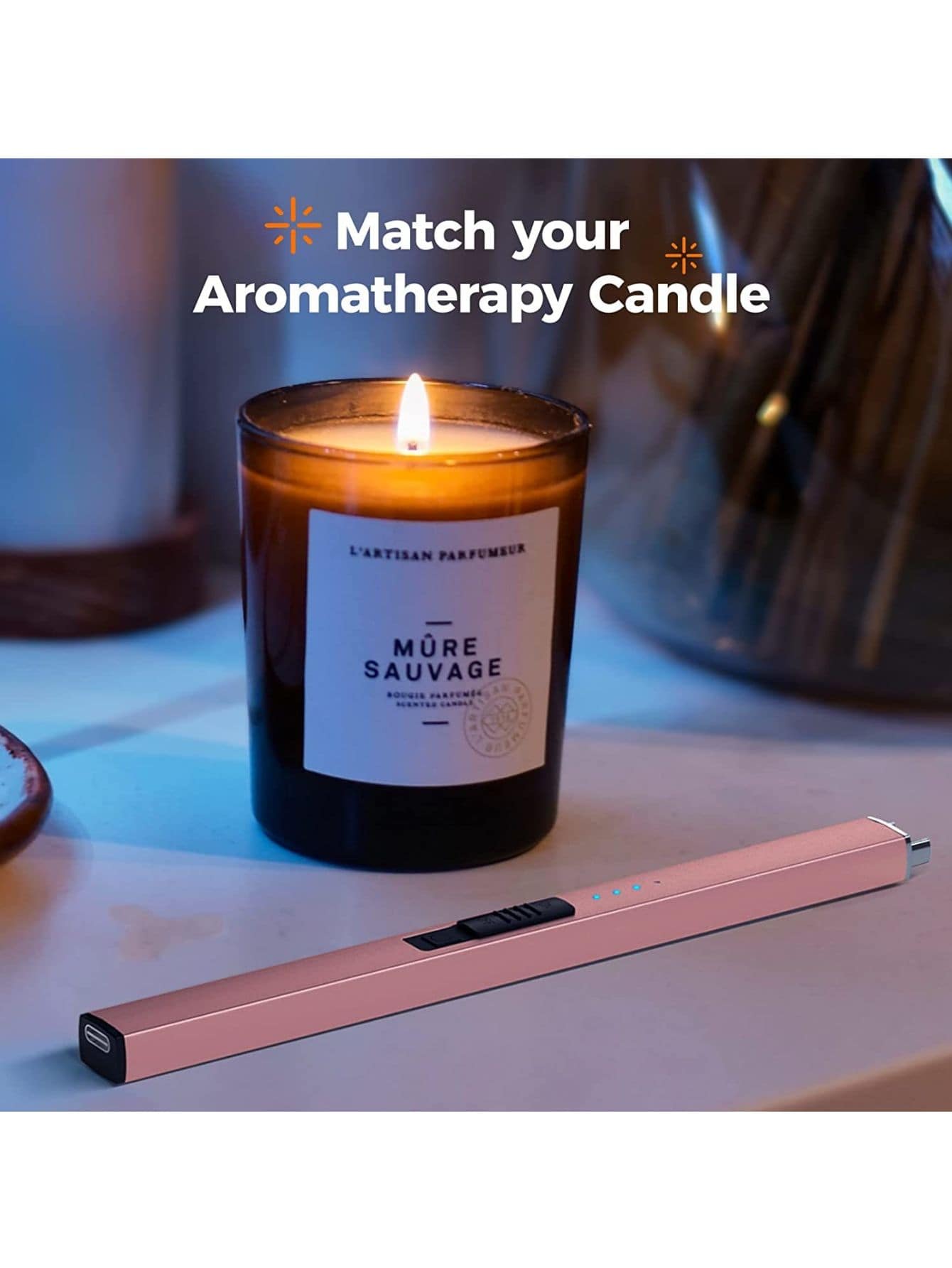 Lighter Candle Lighter, Electric Lighter USB Rechargeable Lighters Have ...