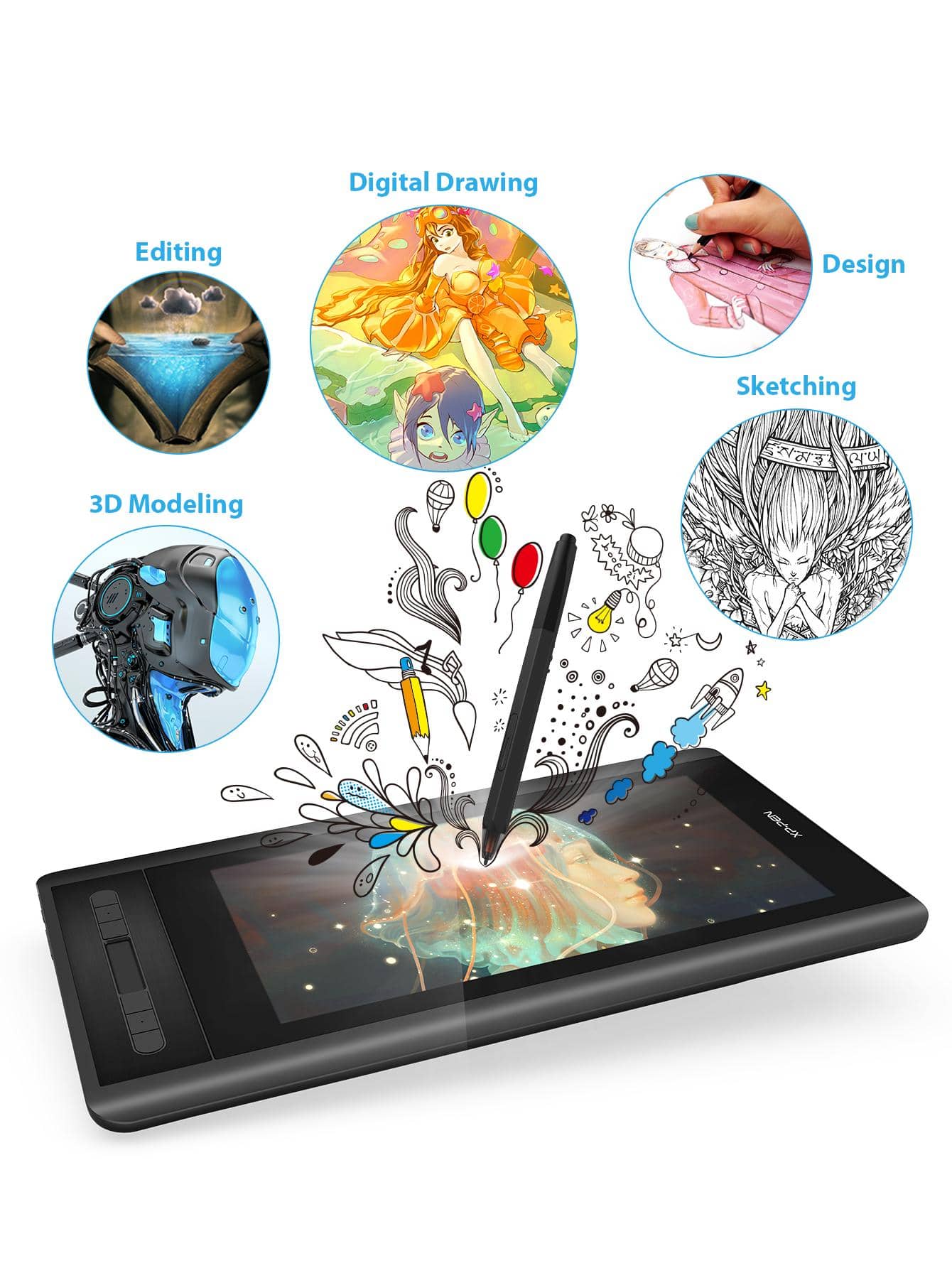 XPPen XPPEN Artist12 11.6 Inch FHD Drawing Monitor Pen Display Graphic ...