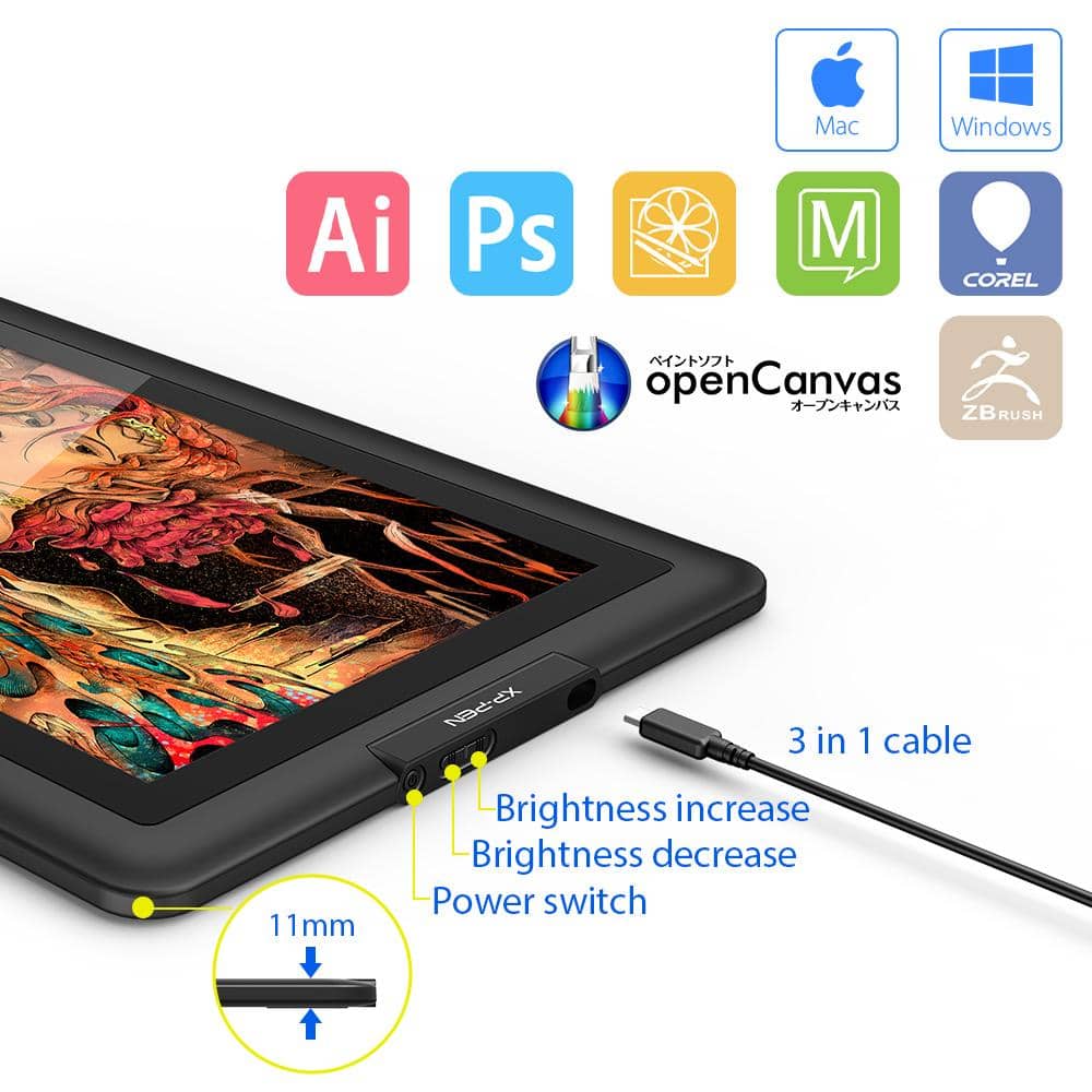 XPPen Artist 15.6 Drawing Tablet with Screen 15.6-inch FHD Display Tilt ...