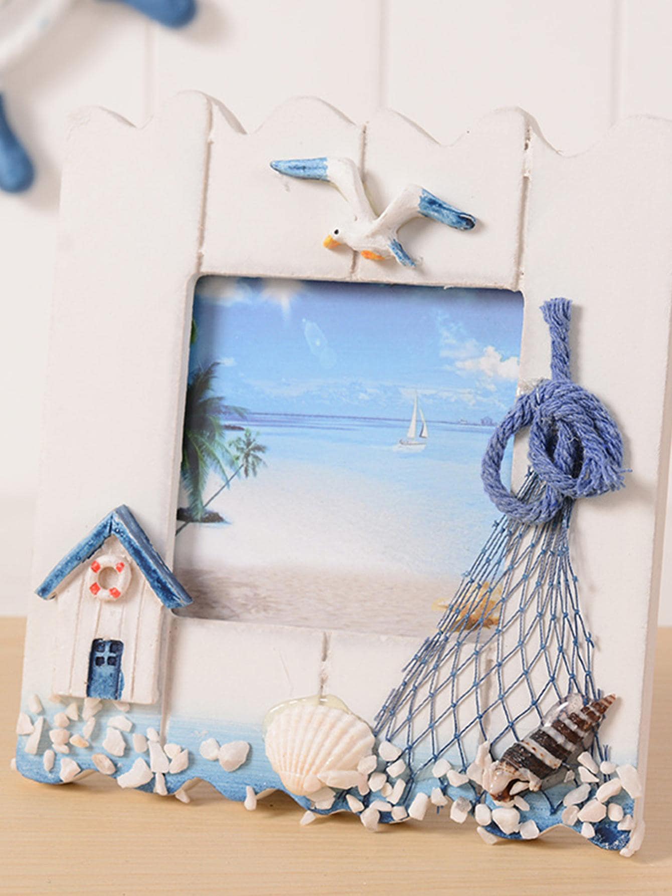 1pc Wooden Wall Hanging, Photo Frame Design Hanging Decoration For Home ...