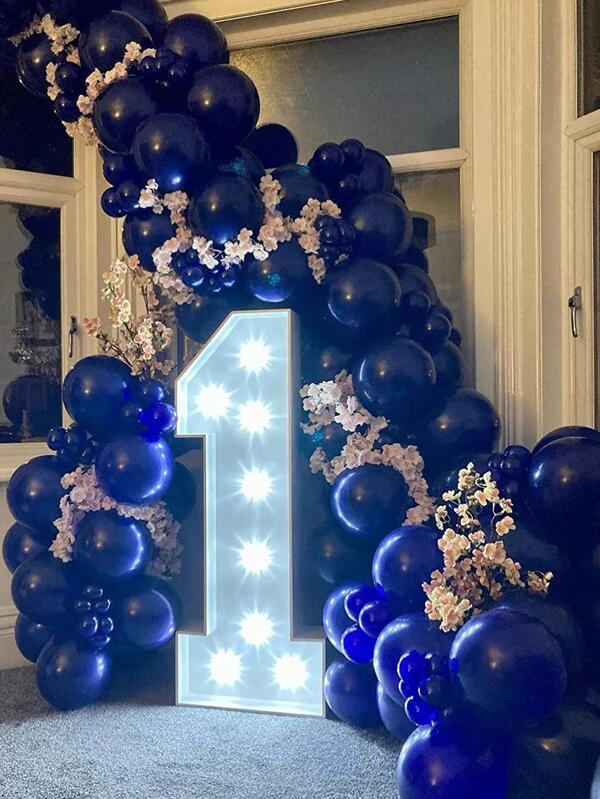 89pcs Solid Color Decorative Balloon, Modern Blue Latex Balloon Garland ...