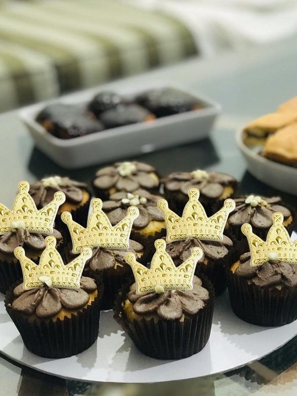 50pcs Crown Design Cake Topper, Creative Crown Shaped Cake Decoration ...