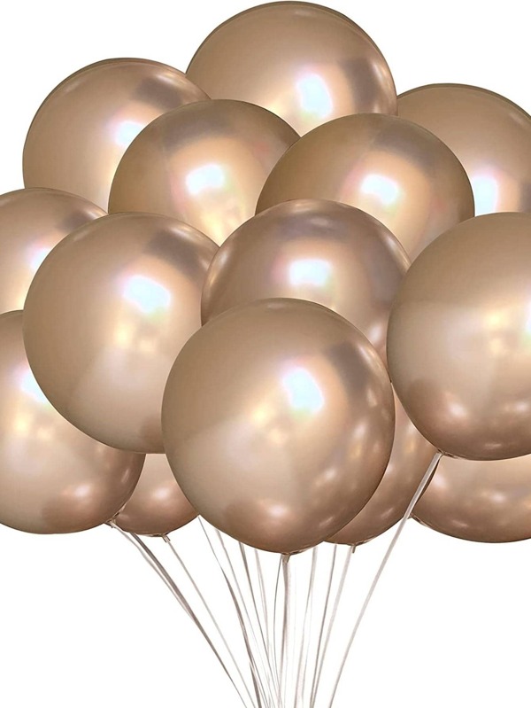 50pcs Solid Color Balloon, 12 Inch Champagne Latex Balloon For Party ...