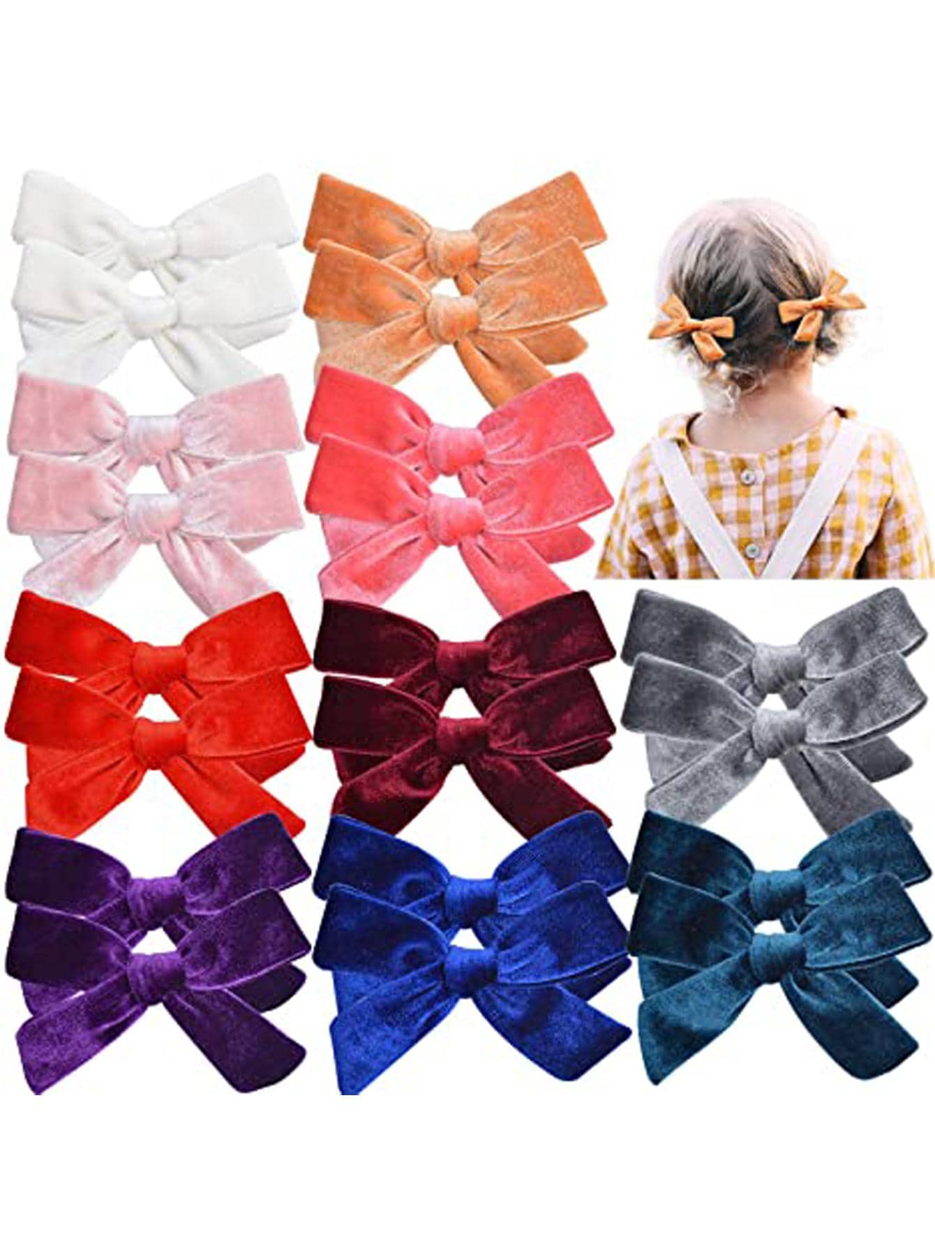40 Pieces Toddler Hair Clips Hair Bows Accessories For Girls Velvet ...