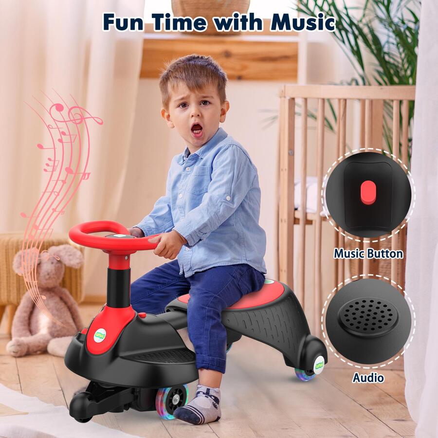 Electric Wiggle Car, 2 in 1 Wiggle Car Ride on Toy with Pedal ...