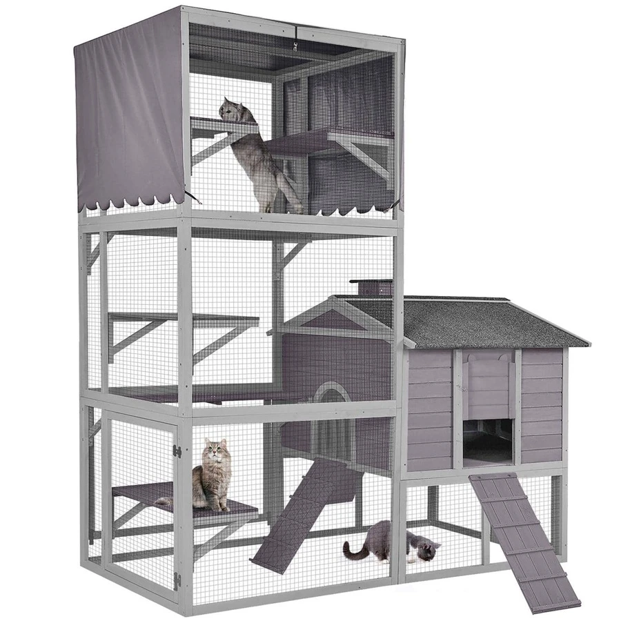 Aivituvin Deformation Cat Catio Outdoor Cat Enclosure, Cat Run with ...