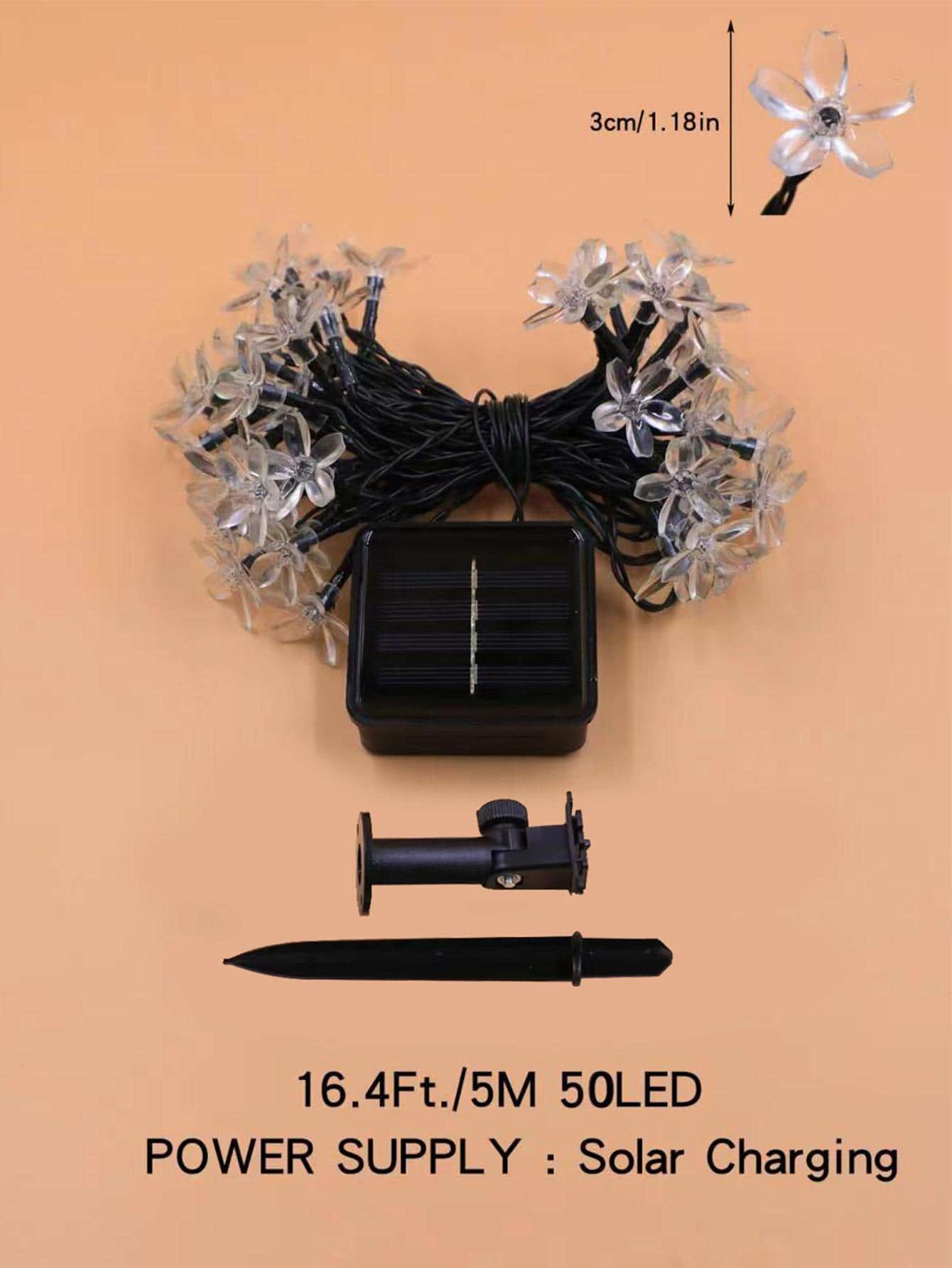 1.5m 10 LED (Battery Pack Model), 4m 20 LED, 5m 50 LED (Solar Powered ...