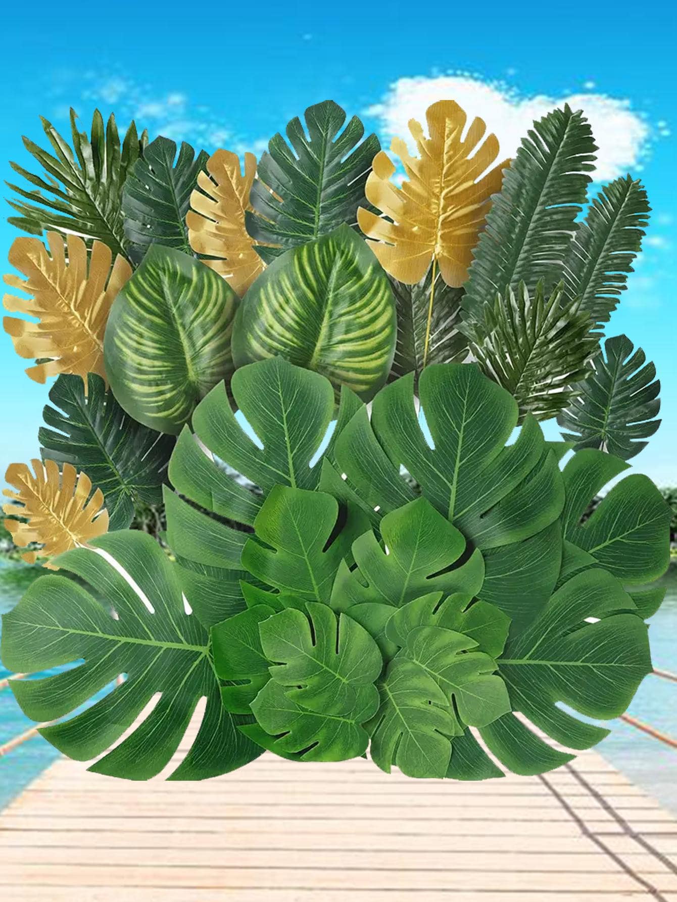 Artificial Tropical Palm Leaves Tropical Jungle Safari Leaves With ...