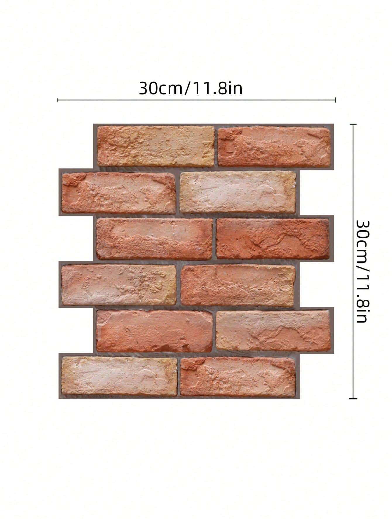 10Pcs 3D Self-Adhesive Wall Stickers Waterproof PVC Brick Wallpapers ...