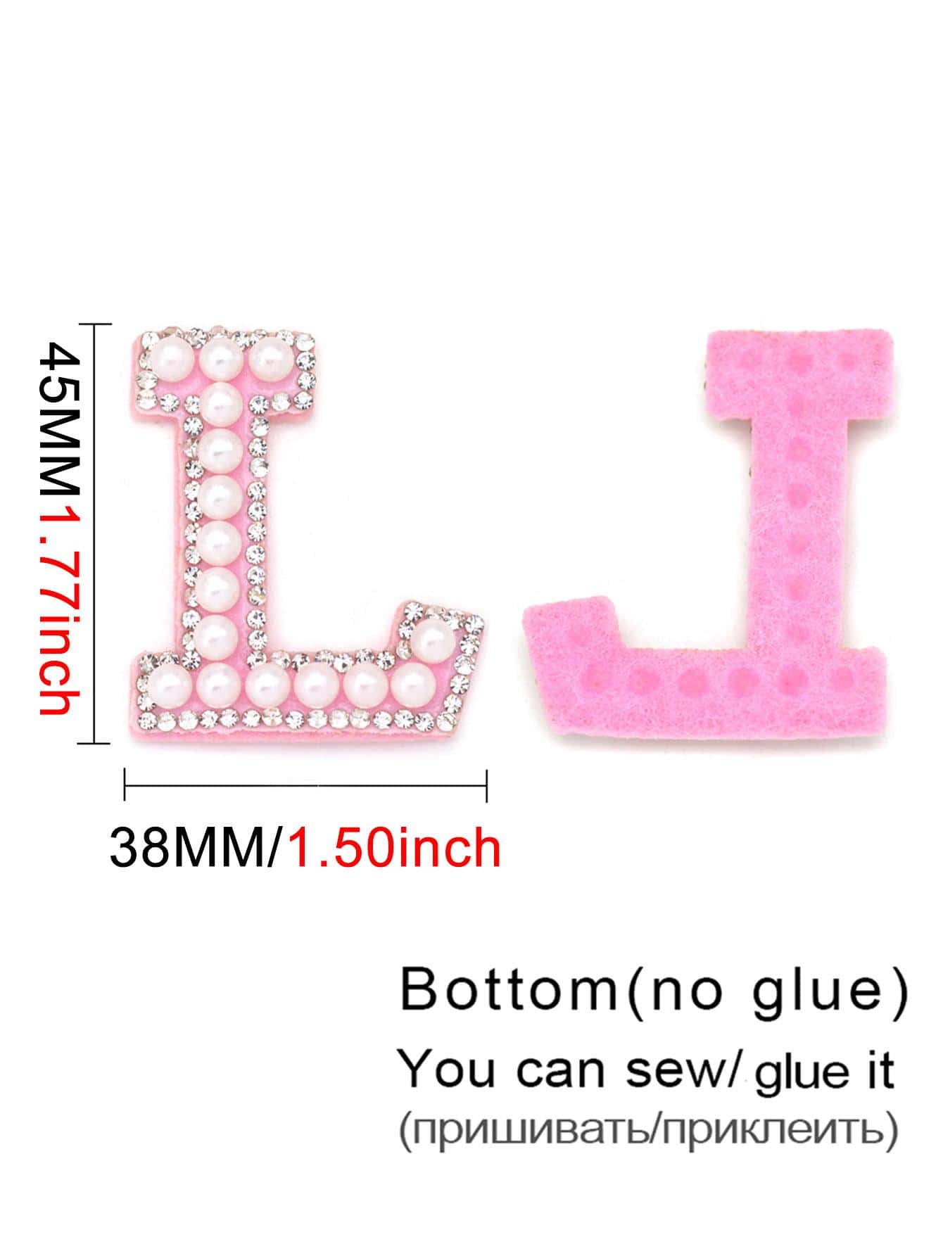 26 English Letters Pearl Rhinestone Patches For Clothes A-Z Alphabet ...