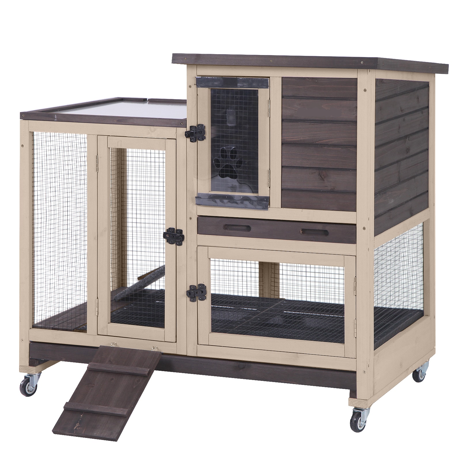 Aivituvin Upgrade Rabbit Hutch Rabbit Cage Indoor Bunny Hutch with Run ...