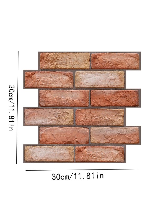 1pc PVC Wall Paper, Modern Brick Pattern Waterproof Wall Tile Sticker ...