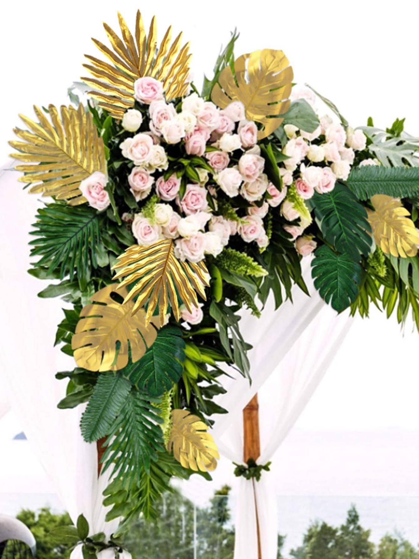 12pcs Artificial Green Plants Sunflower Shape Without Stem & Skeleton ...