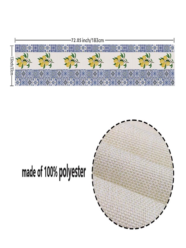 1pc Lemon Print Table Runner | SHEIN USA