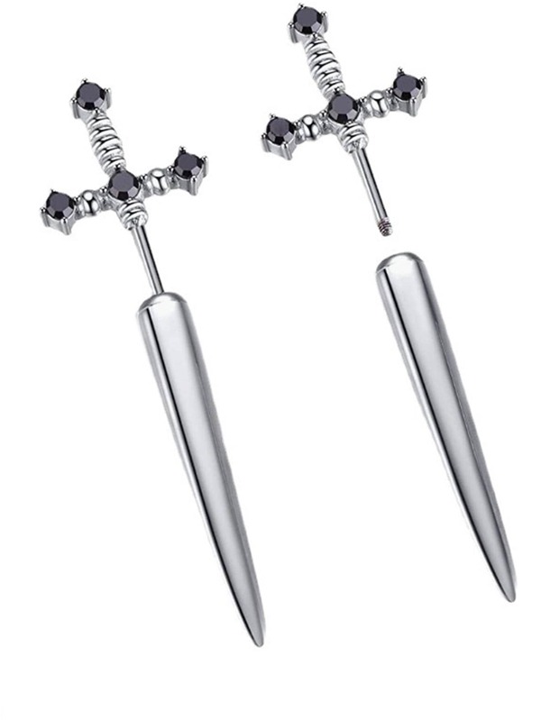 1pc Sword Decor Earring Jacket & 1pc Skull Decor Ear Cuff | SHEIN EUR