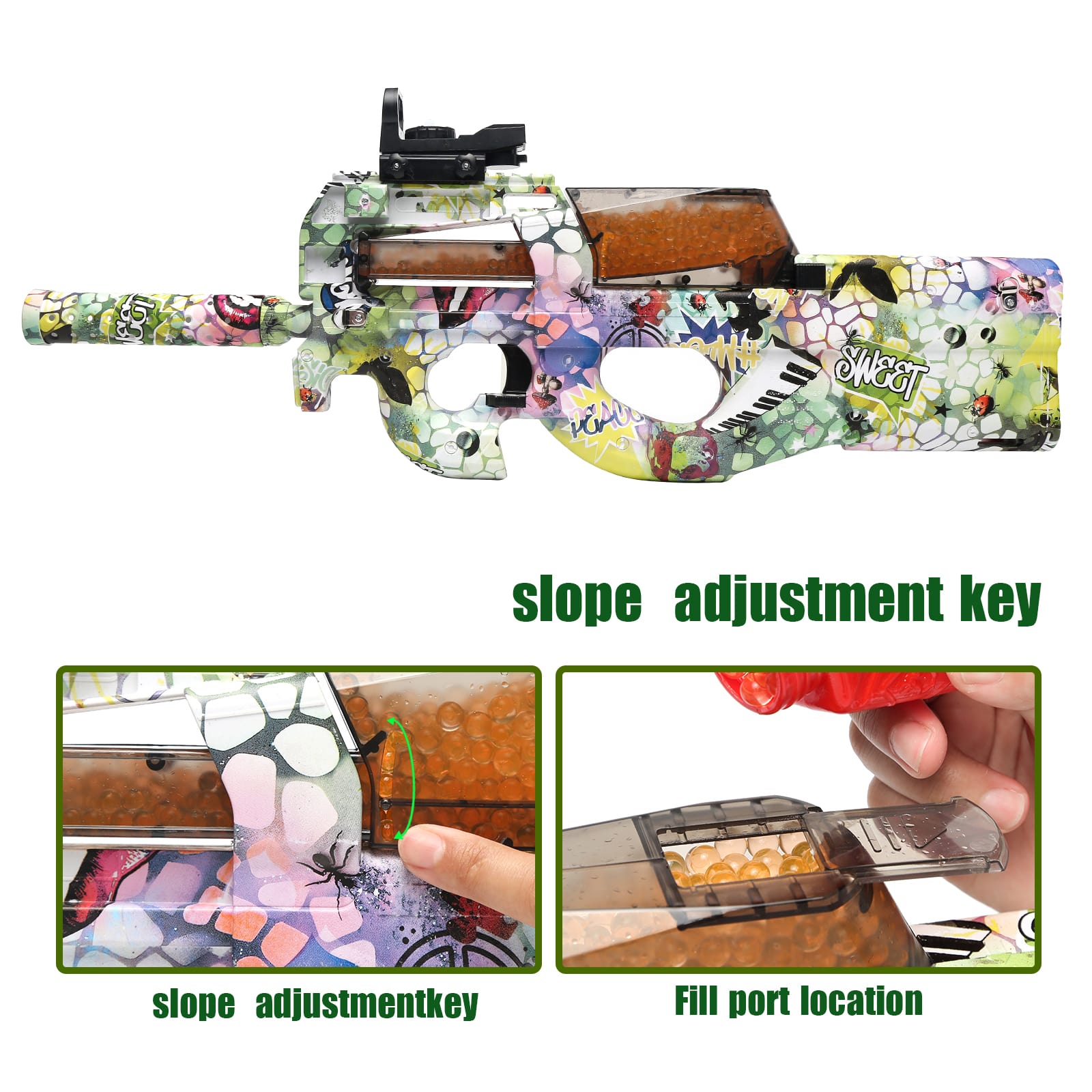 Electric Gel Ball Blaster Toy Gun for Kids - Includes 11000 Non-Toxic ...