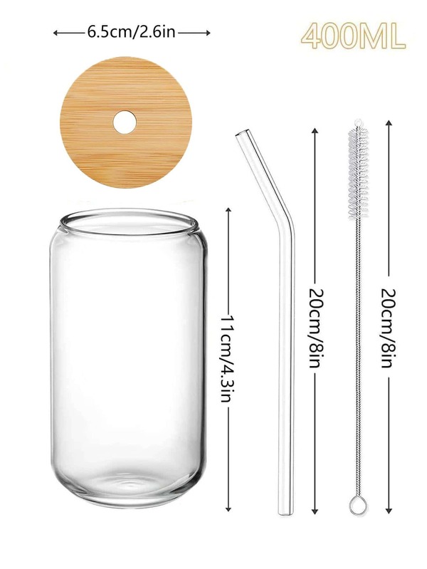 1pc Glass Tumbler, Modern Clear Insulated Travel Drinking Cup For Home ...
